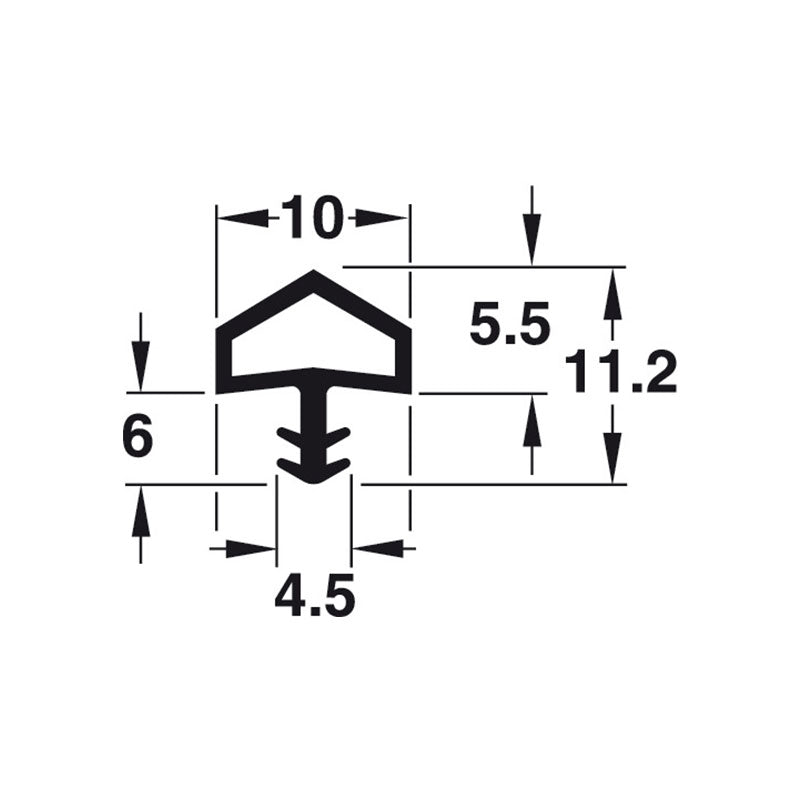 950.10.262 Rebate seal, Startec Modified elastic polymer (PVC), dark b ...